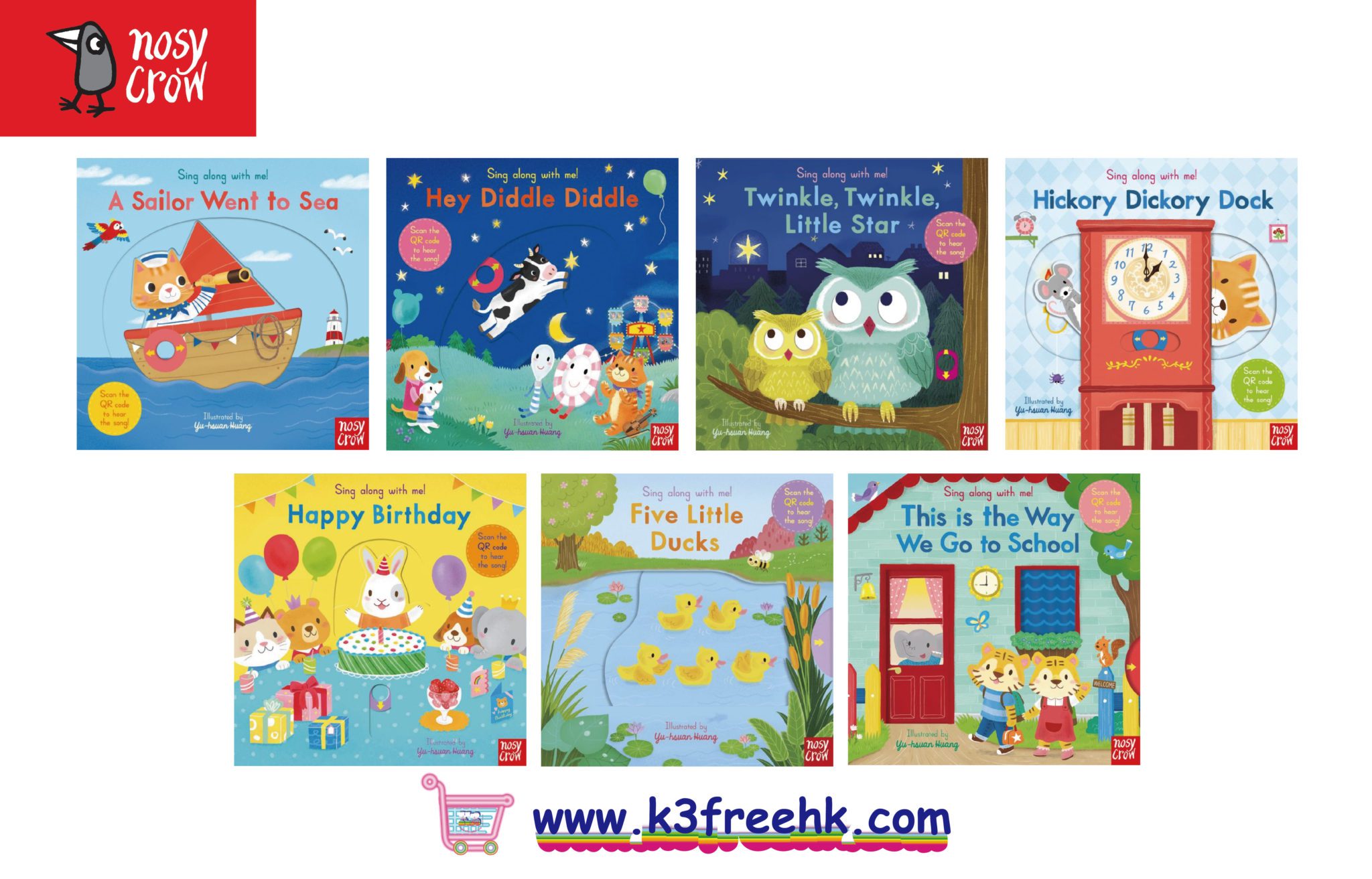 NOSY CROW SING ALONG WITH ME ! BOOK SET ( 7 BOOKS ) - Scan the QR code ...