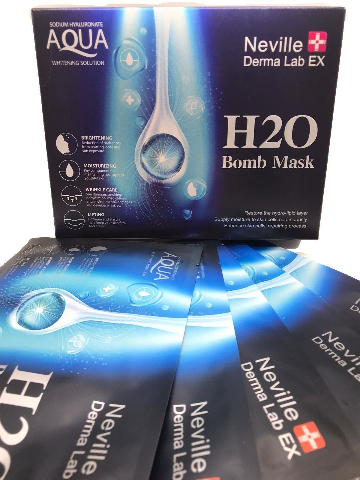 Neville derma Lab Ex 湧泉活水保濕面膜(1盒5片) Neville derma Lab Ex H2O Bomb Mask ...